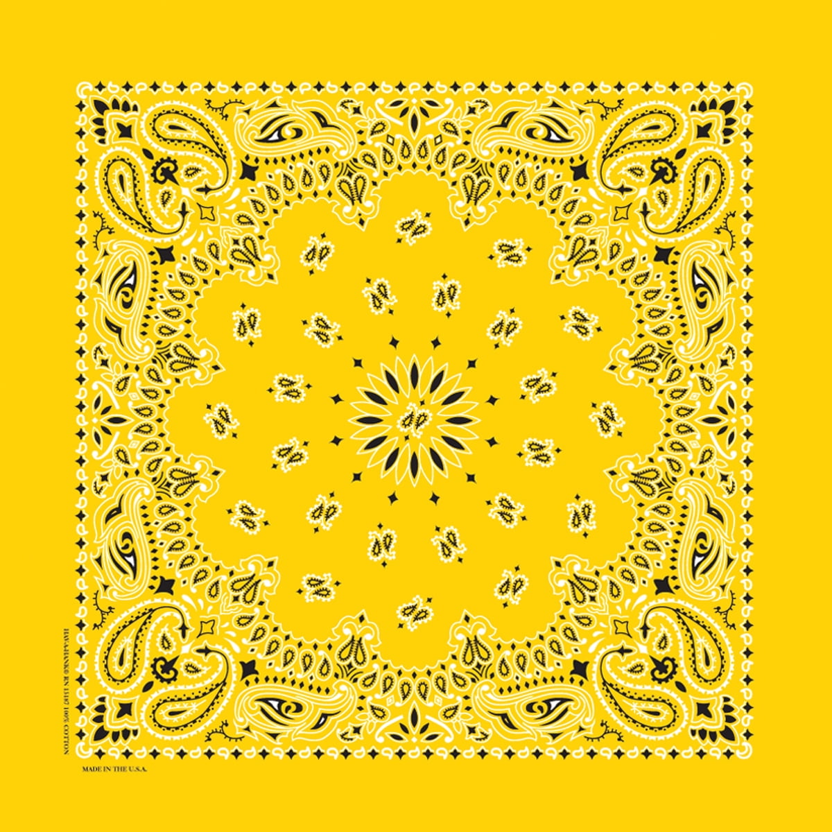 Hav-A-Hank Paisley Bandanna 22"X22"-Lemon - Walmart.com