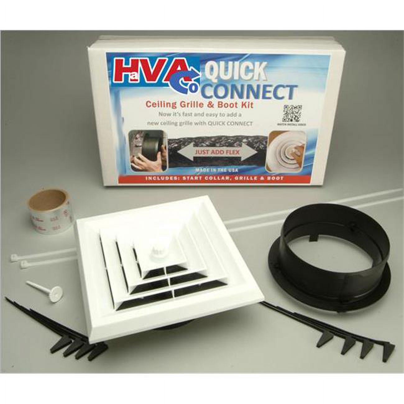 Havaco Quick Connect 8 in. Square Diffuser Boot & Start Collar Start to ...