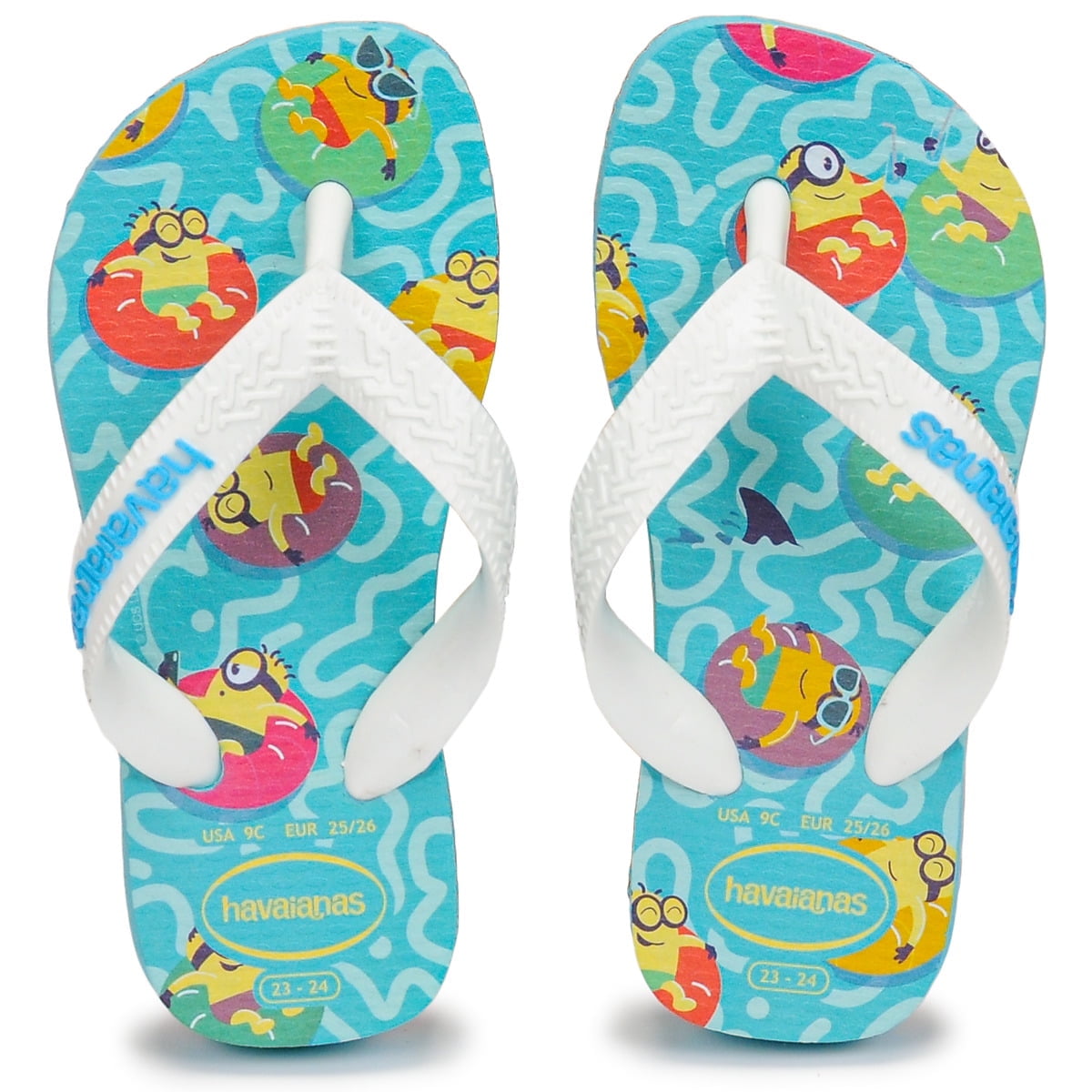 Havaianas Kids Minions Sandal Flip Flop- Blue and White size 2 ...