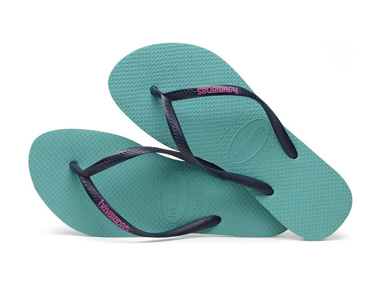 Havaianas Womens Slim Logo Pop Up Sandal, Adult, Lake Green, 39/40 M EU ...
