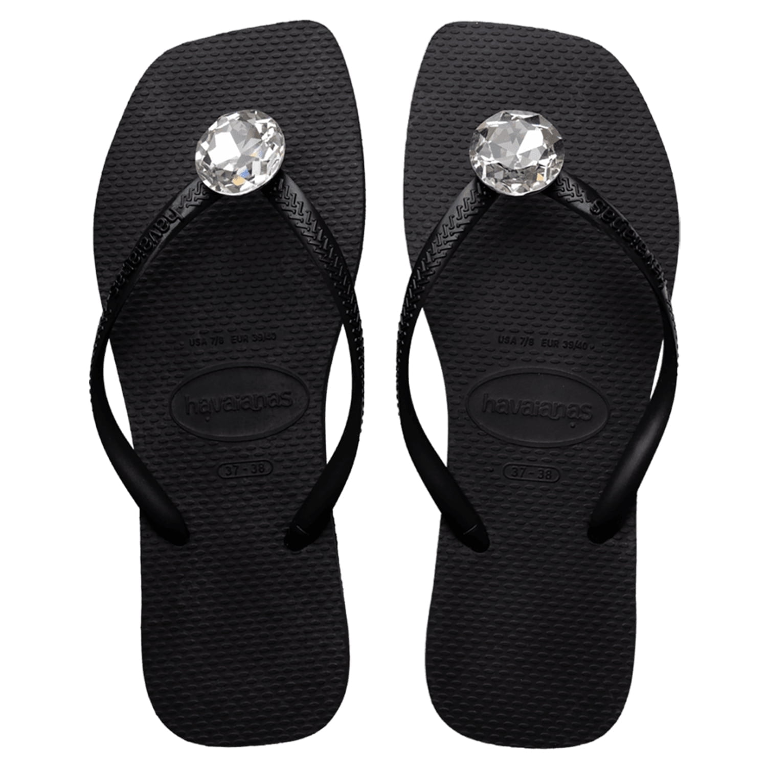 Havaianas for Women - Slim Square Centenary Diamond Flip Flops - Black ...