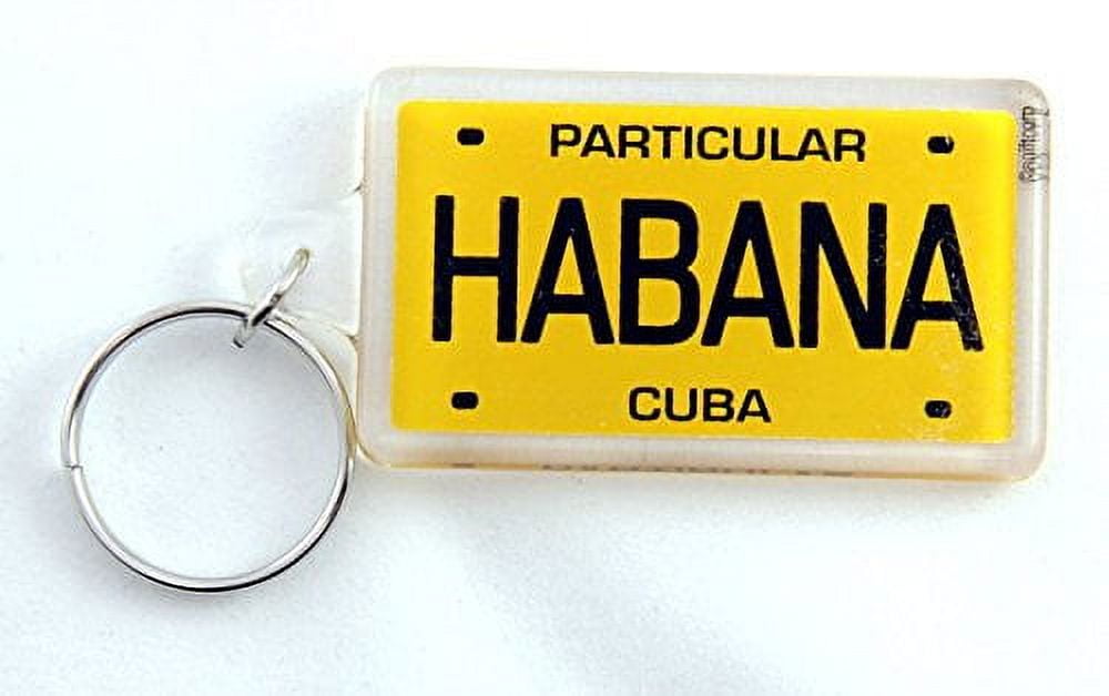 Havana Cuba License Plate Acrylic Rectangular Souvenir Keychain 2.5 ...