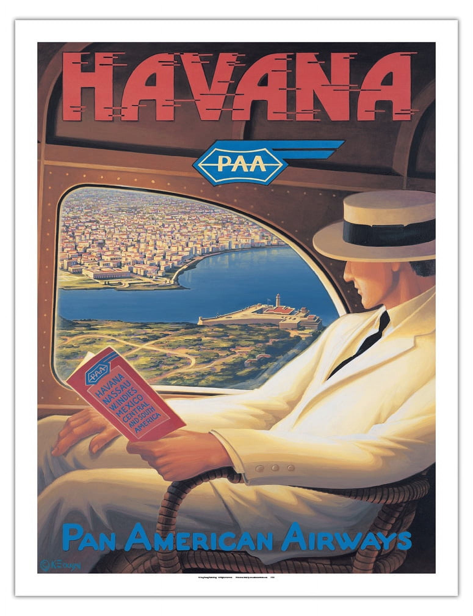 Havana Cuba - Vintage Airline Travel Poster by Kerne Erickson - Fine ...