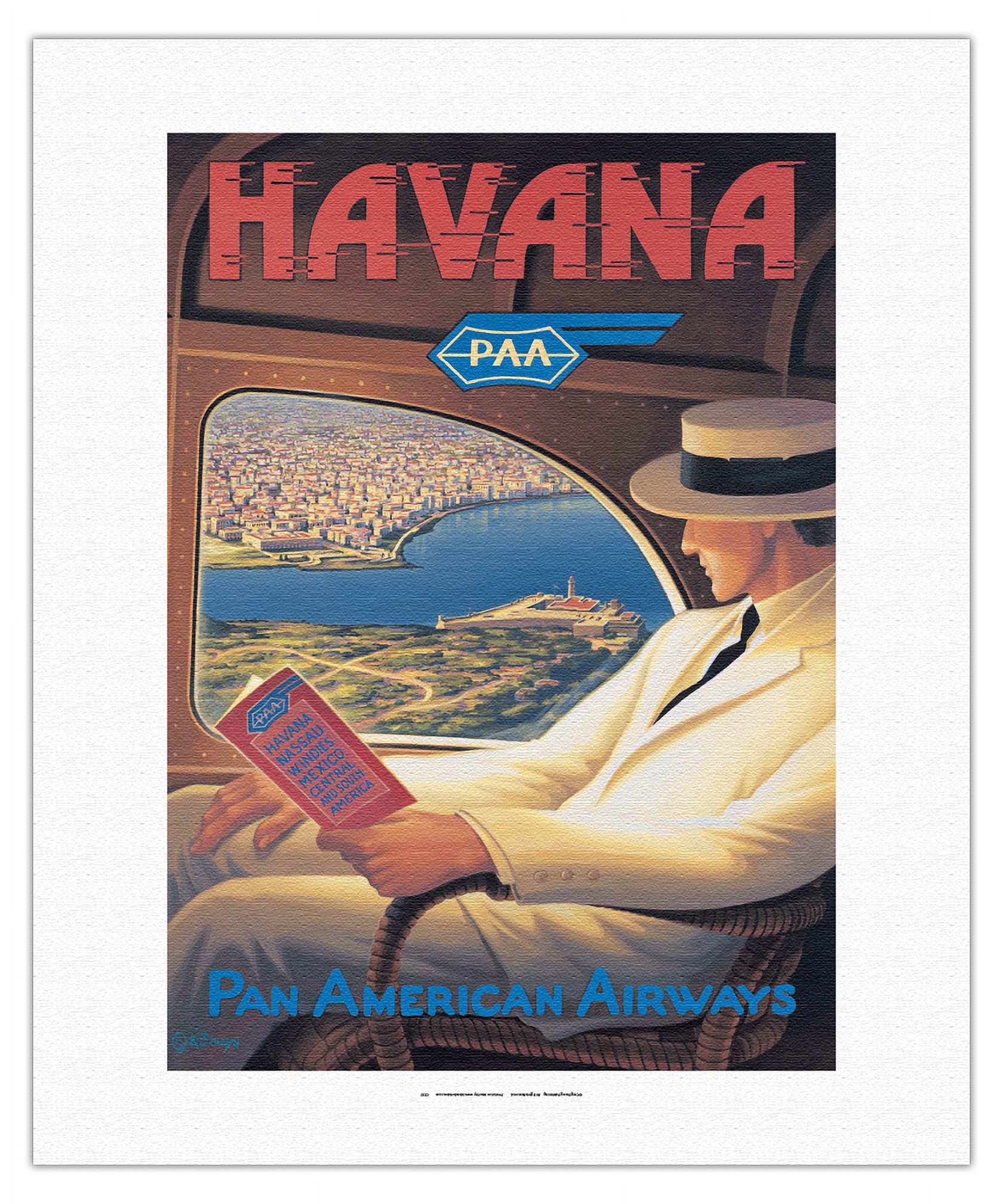 Havana Cuba - Vintage Airline Travel Poster by Kerne Erickson - Fine ...