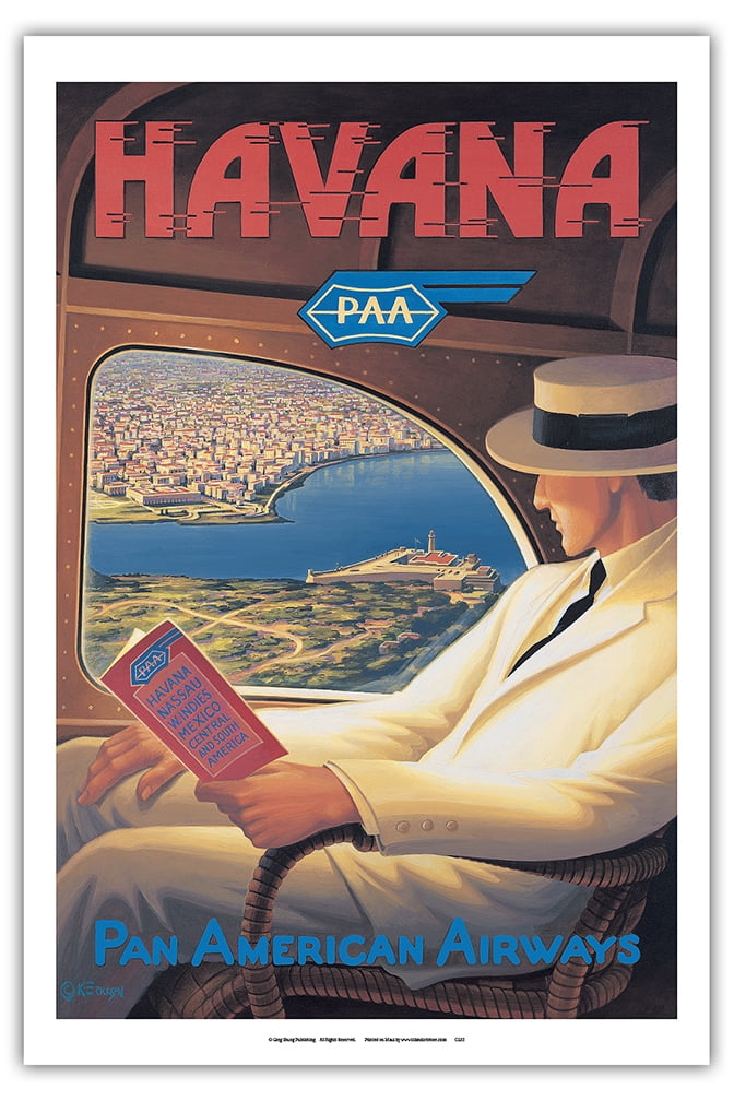 Havana Cuba - Vintage Airline Travel Poster by Kerne Erickson - Master ...