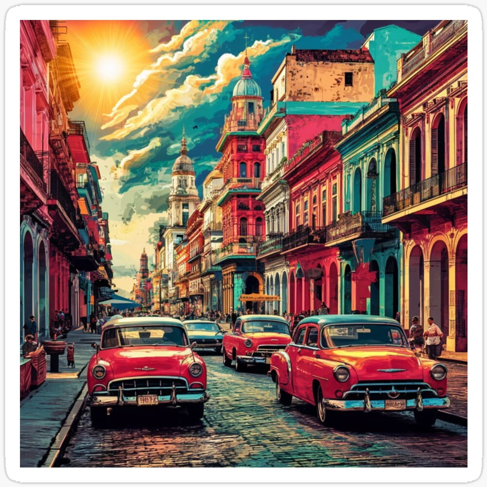 Havana,Cuba Sticker Phone Decal Water Bottle Stickers Car Decals ...