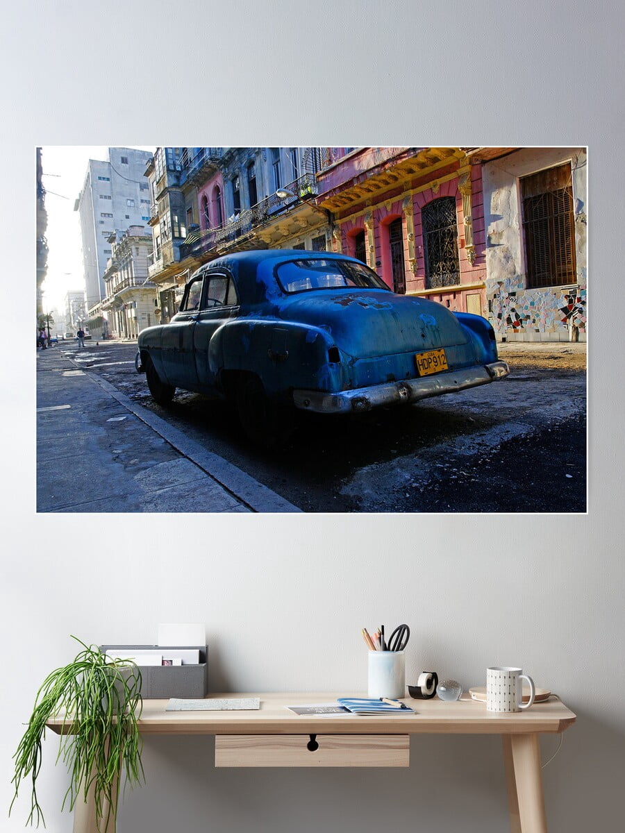 Havana Street Scene, Havana, Cuba Poster Wall Art, Modern Wall Decor ...