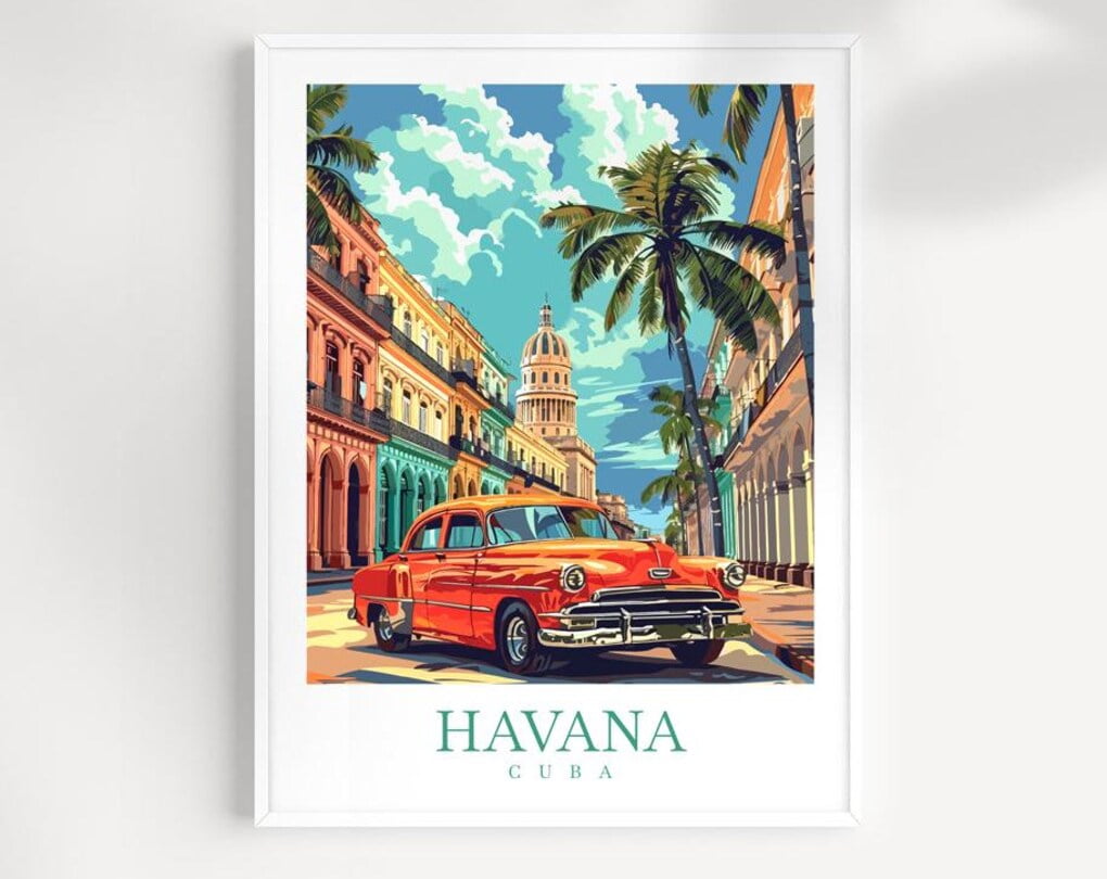 Havana Travel Print Cuba Poster Havana Wall Hanging Décor Havana Gift ...