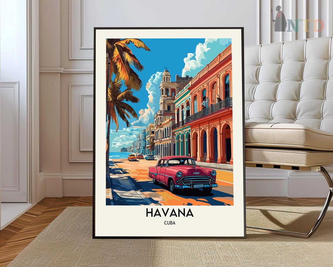 Havana Travel Print Havana Wall Hanging Havana Gift Art Lovers ...