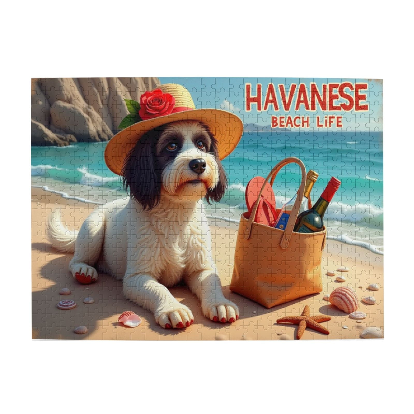 Havanese Beach Life 500Piece Adult Jigsaw Puzzle Relaxing Beach Scene ...