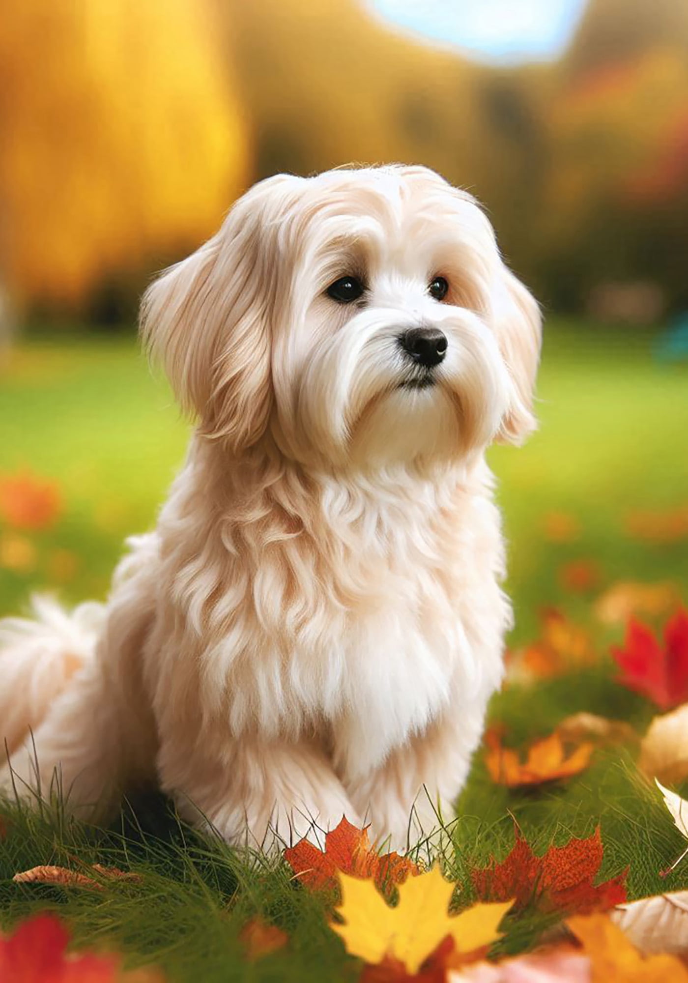 Havanese Cream - Best of Breed DCR Falling Leaves House Flag - Walmart.com