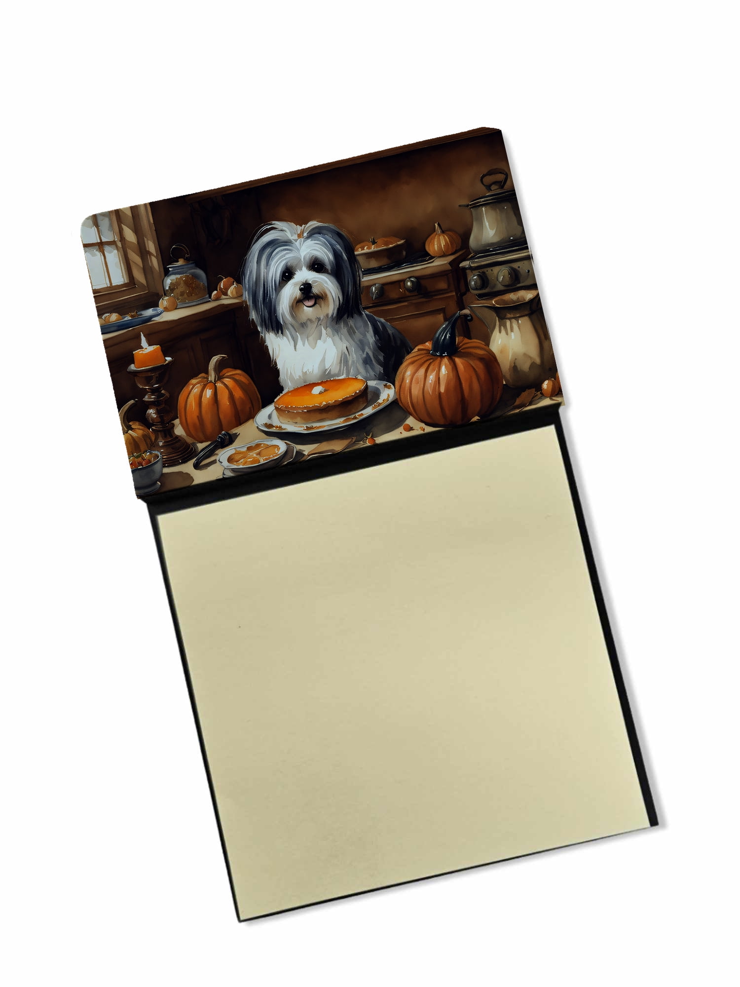 Havanese Fall Kitchen Pumpkins Sticky Note Holder 3.25 in x 5.25 in ...