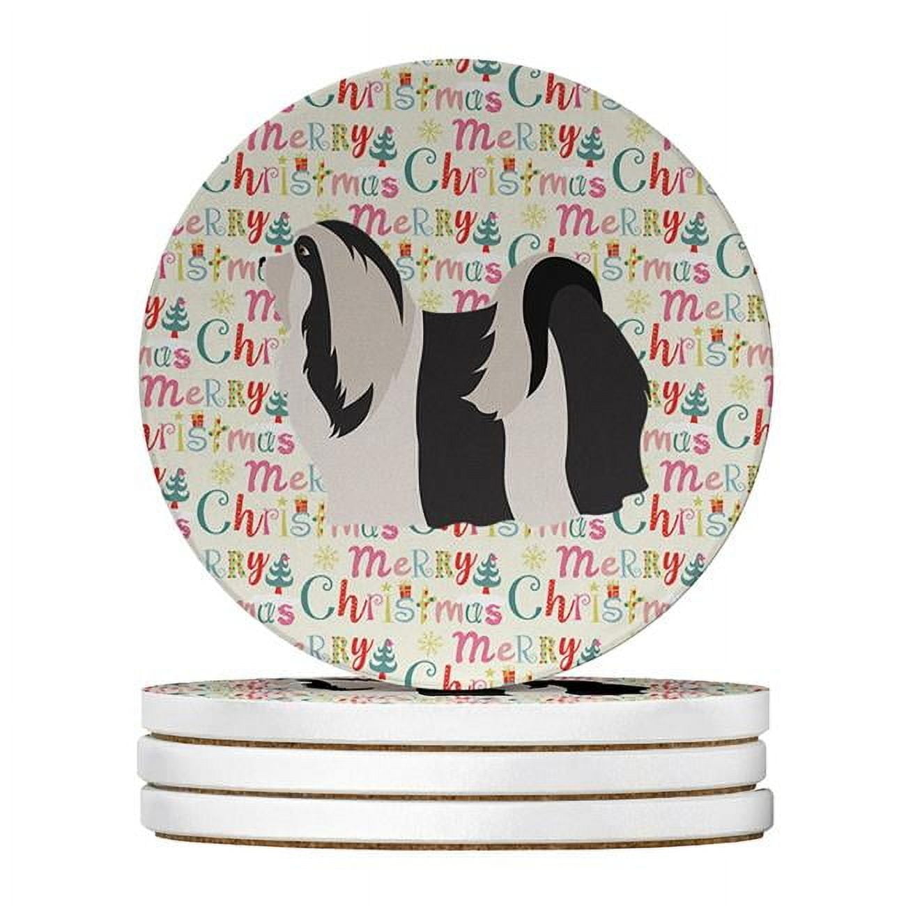 Havanese Merry Christmas Large Sandstone Coasters Pack of 4 4 in x 4 in ...