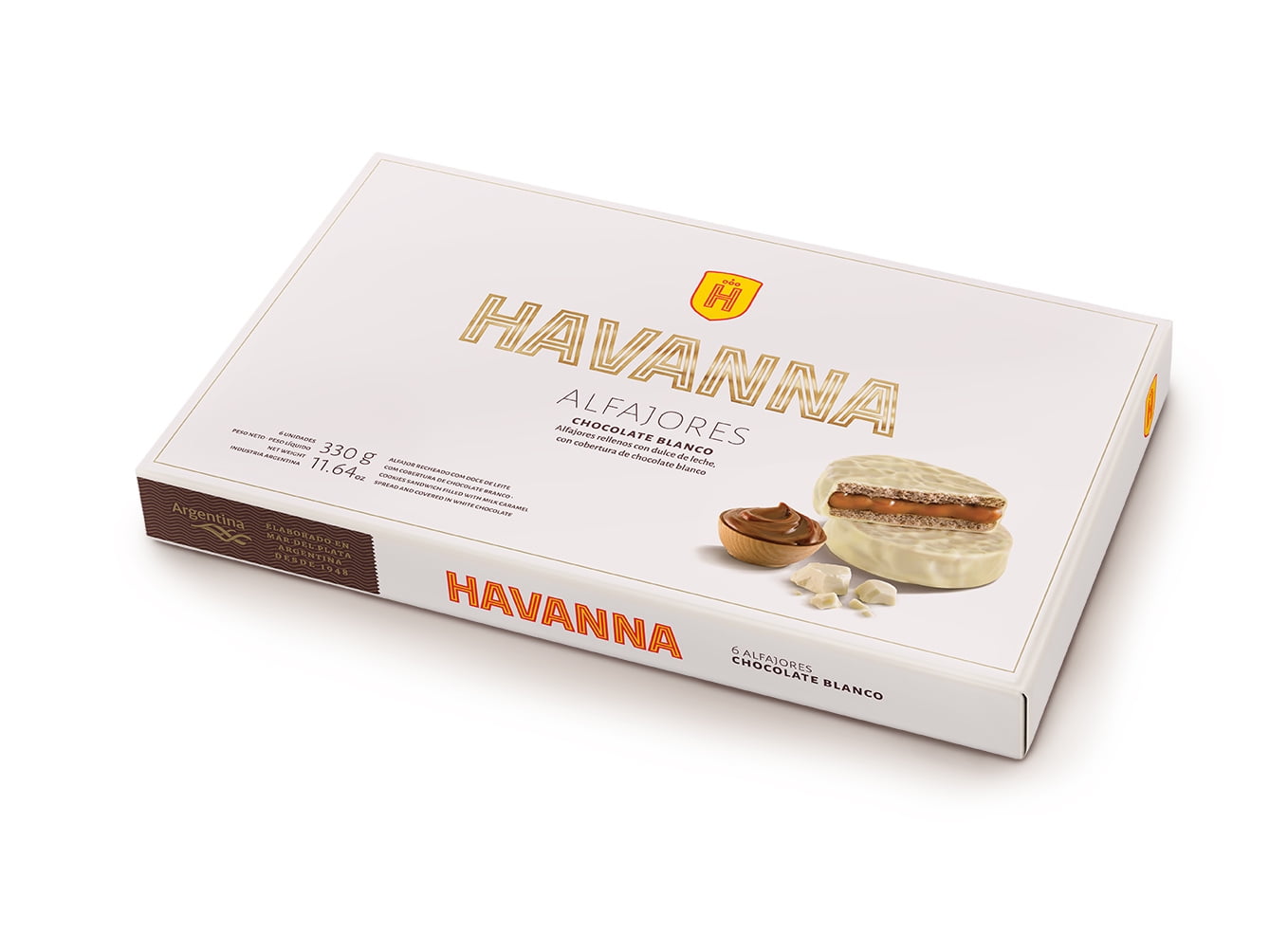 Havanna White Chocolate Alfajores with Creamy Dulce de Leche - 6 Units ...