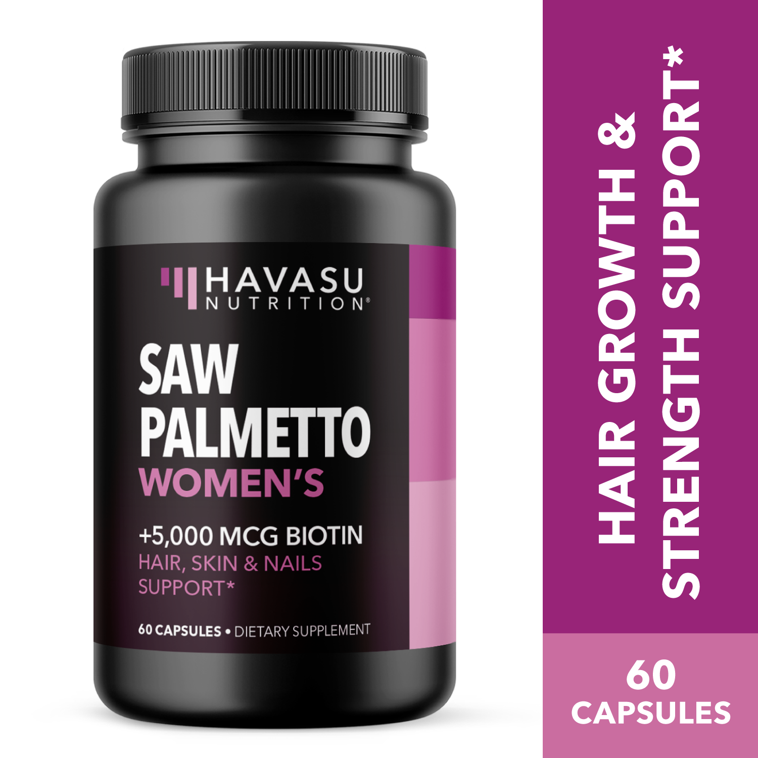 2 Pack Liquid Biotin Collagen Keratin Saw Palmetto 4 In 1 25000mcg