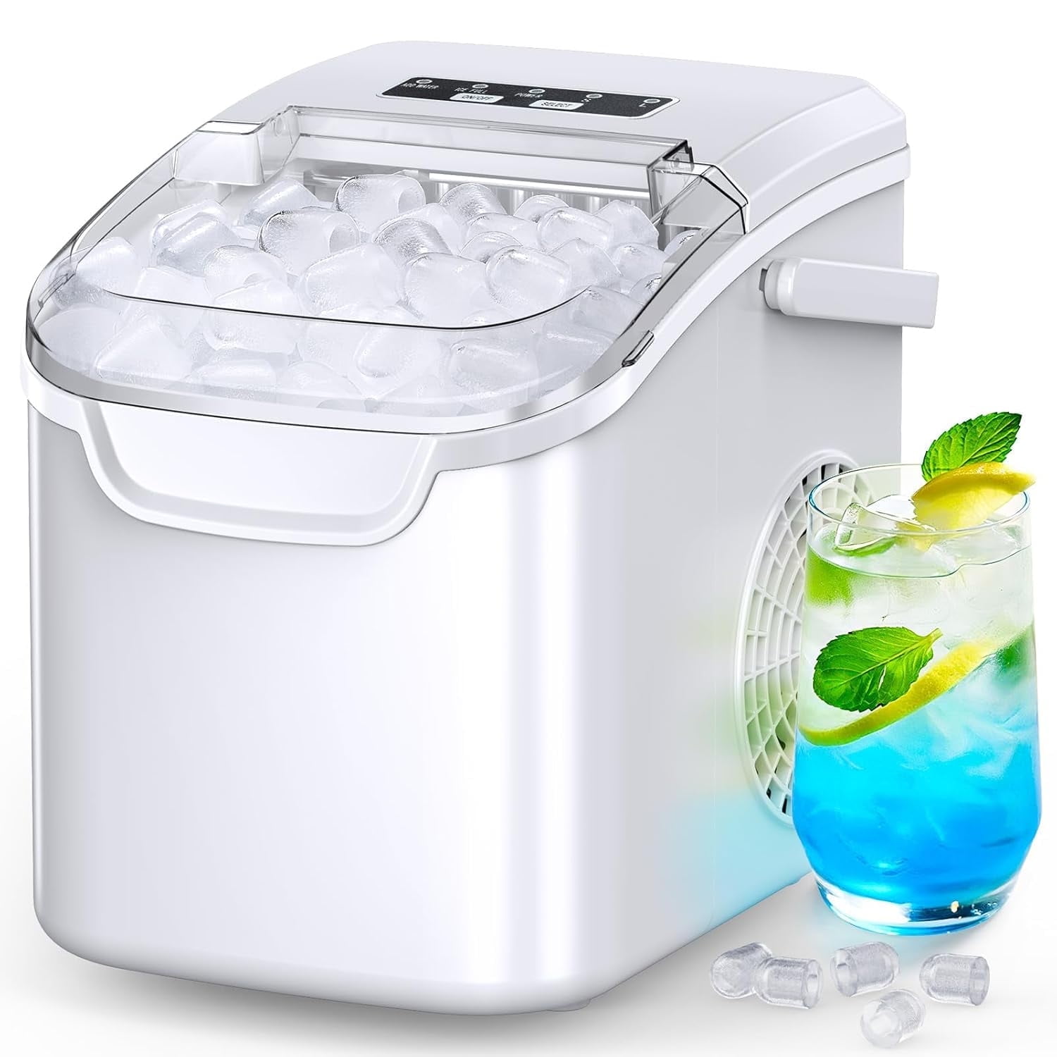 Havato Ice Maker, 26.5 lbs / 24H, Countertop with Handle White ...