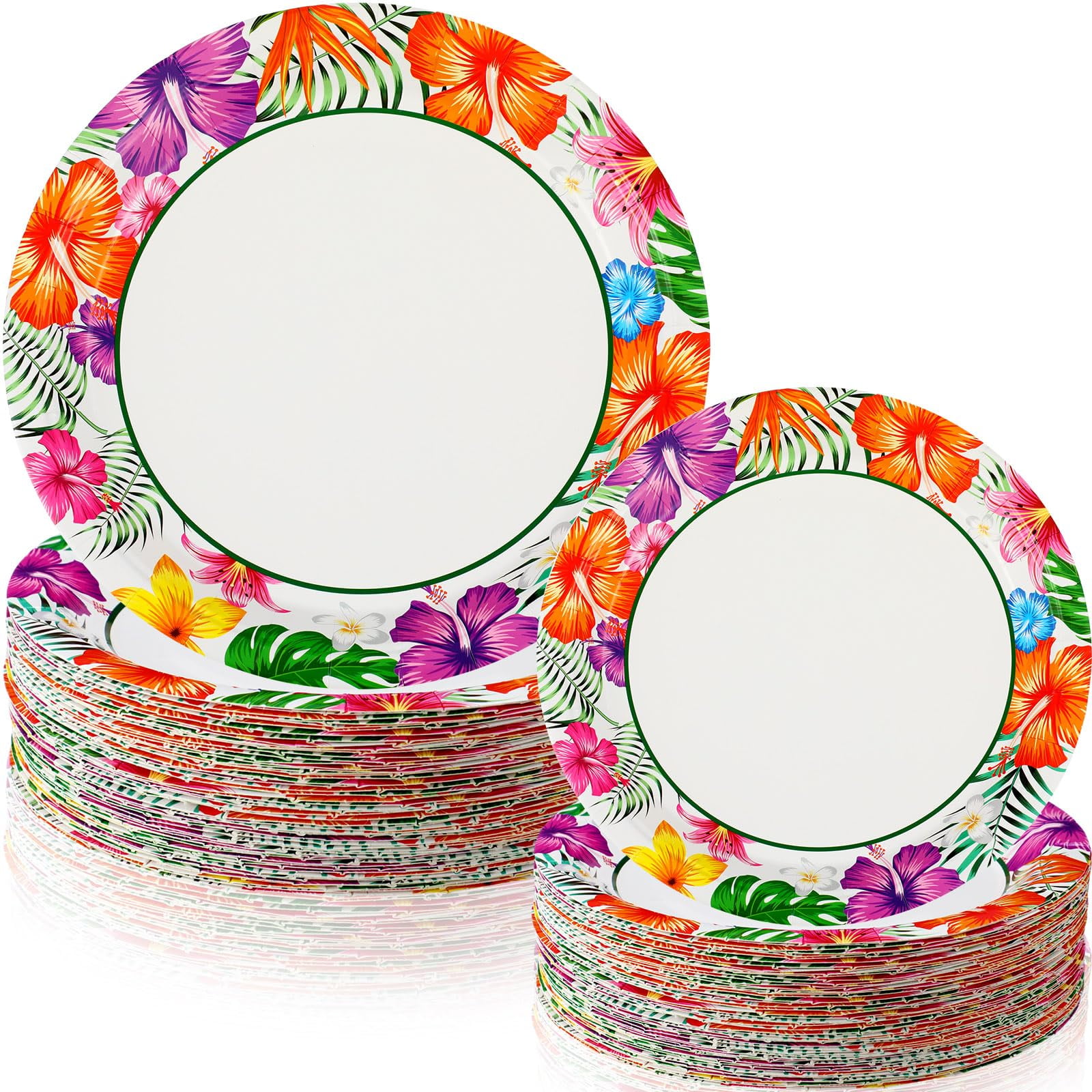 Havawish 120 Pcs Summer IFF17 Party Paper Plates Disposable Round Paper ...