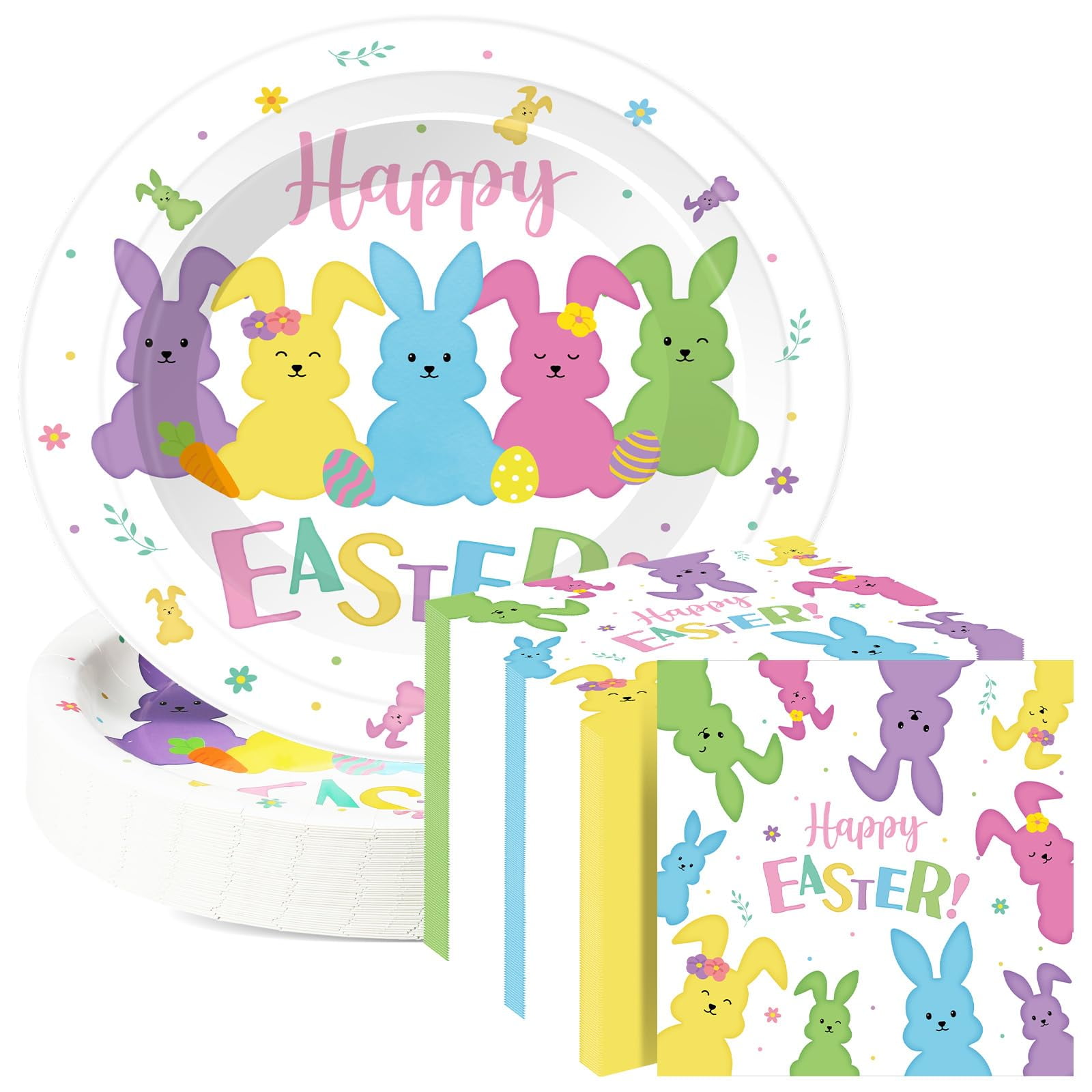 Havawish 1Easter Paper Plates and AFN1Napkins Sets 11 Inch Easter ...