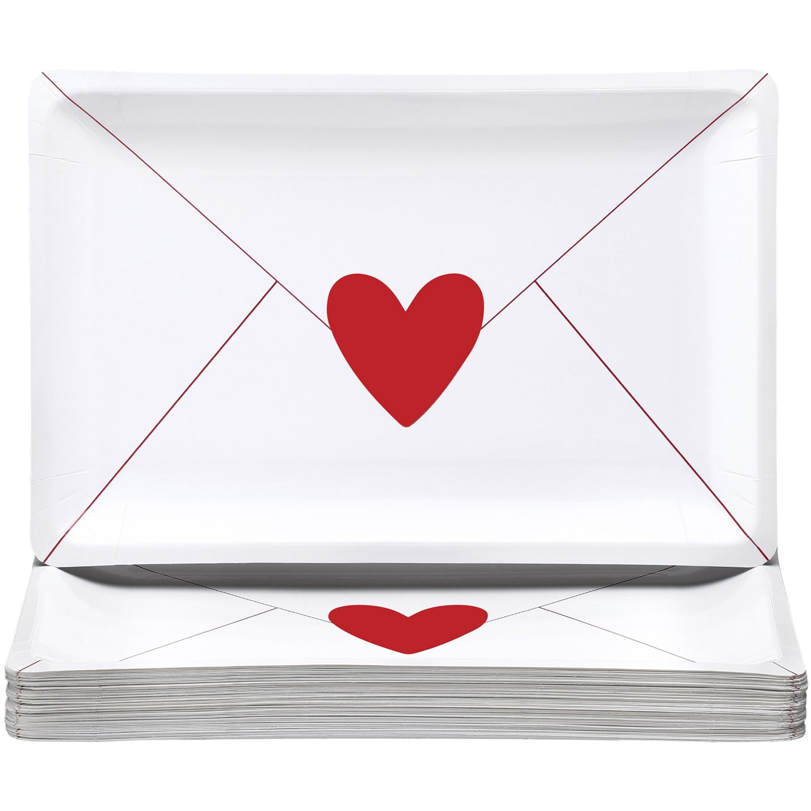 Havawish 50 Pcs Love Letter Lunch Plates 10x7 Inch Valentine's Day ...