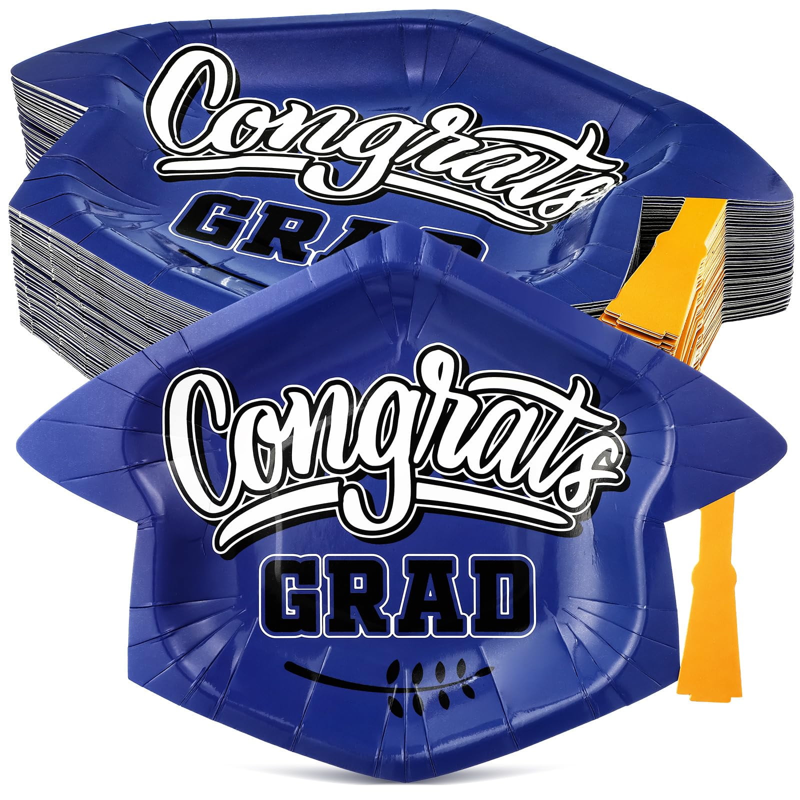 Havawish 60 Pcs Graduation IFF17 Paper Plates Class 2025 Graduation Hat ...