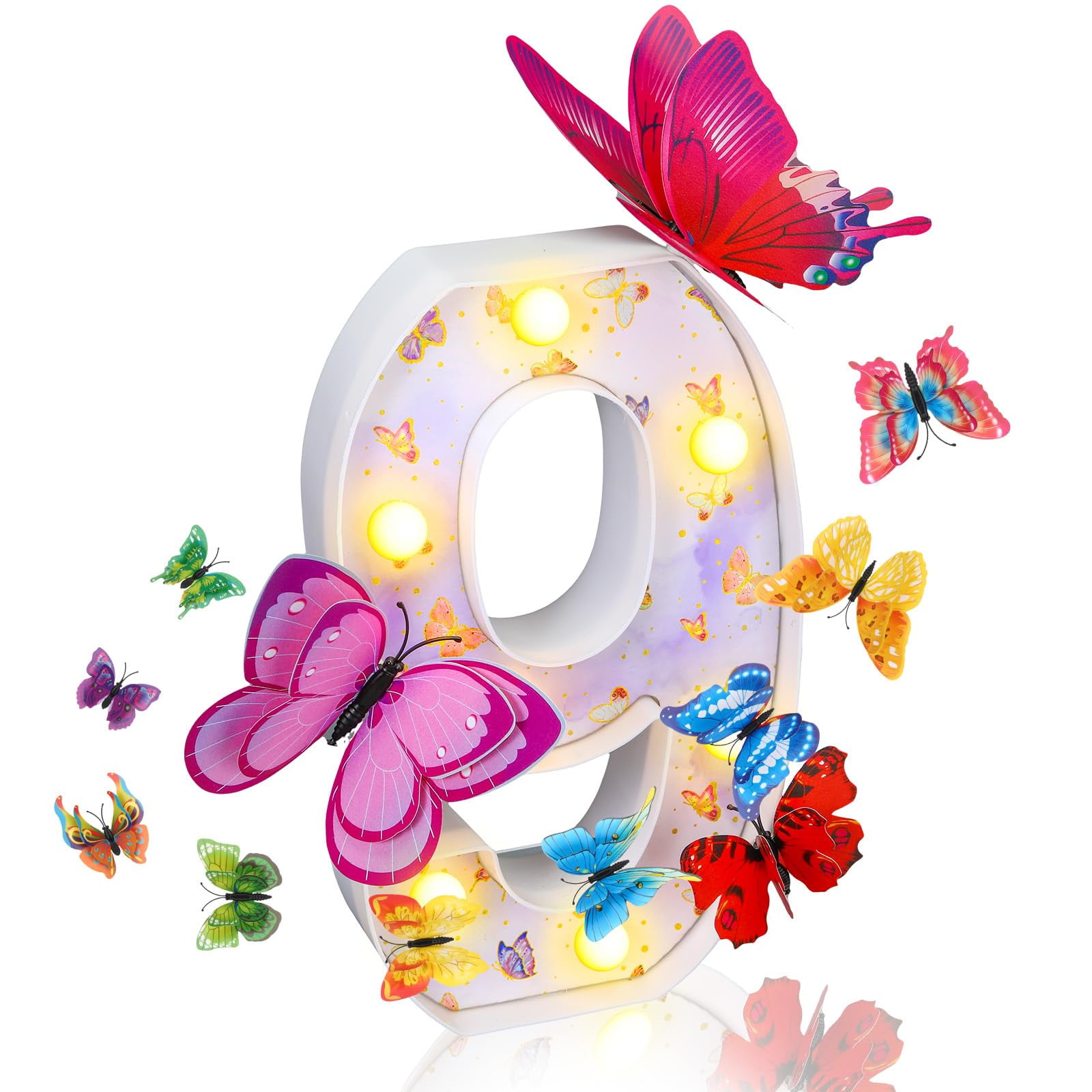 Havawish Butterfly ThemedEGSC Marquee Light up Numbers, LED Butterfly ...