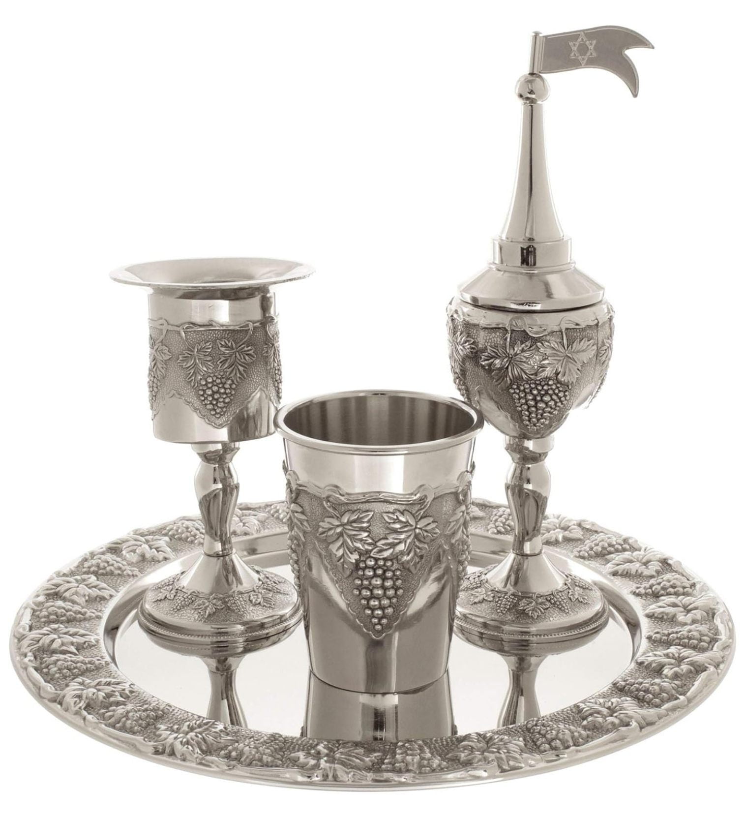 Havdallah set (set Havdalah) for the Shabbat engraving of grapevine, by ...