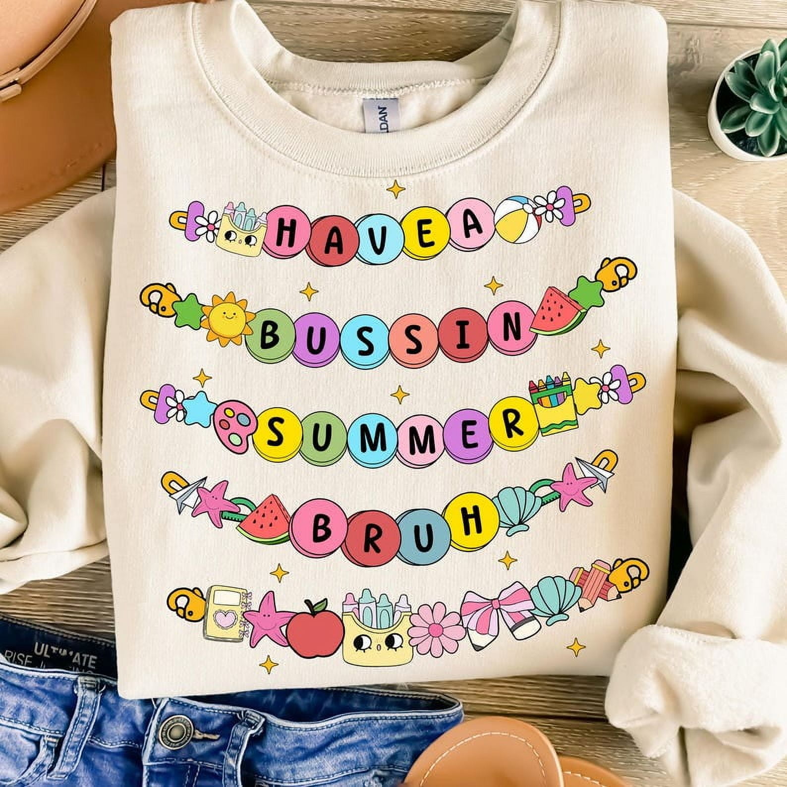 Have A Bussin Summer Bruh Sweatshirt, End of School Year Gift, Teacher ...