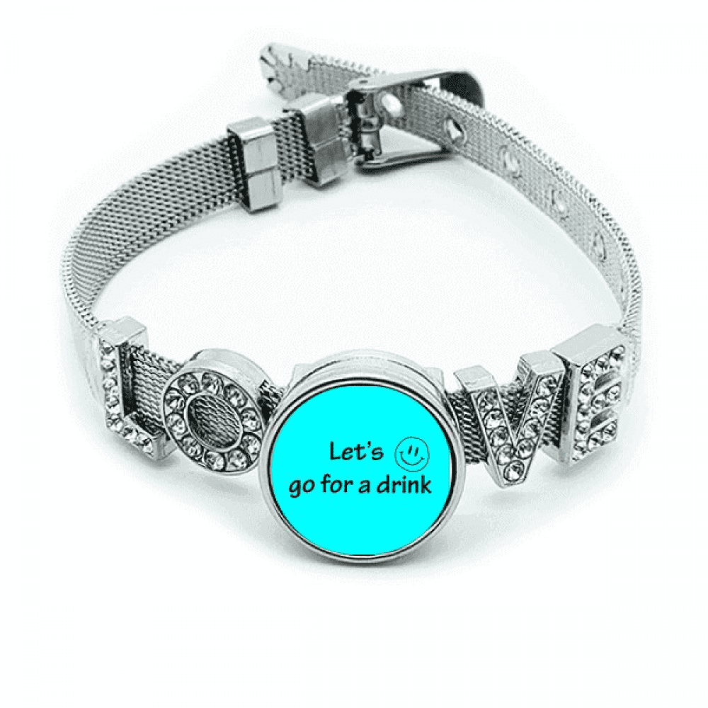 Have A Drink Bar Pub Relax Bracelet Wristband Crystal Love Adjustable ...