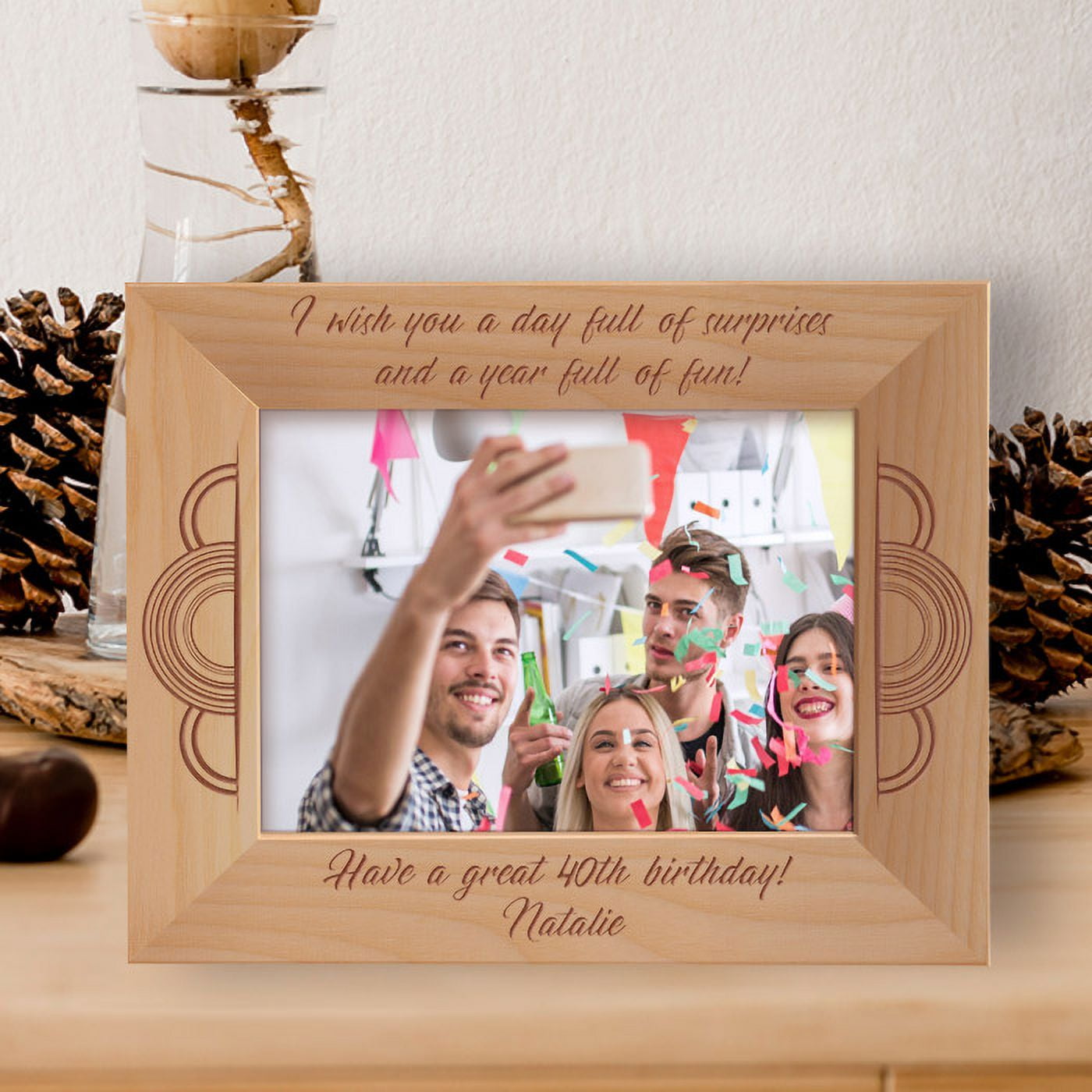 Have A Great 40th Birthday Personalized Wooden Frame-7" x 5" Brown ...