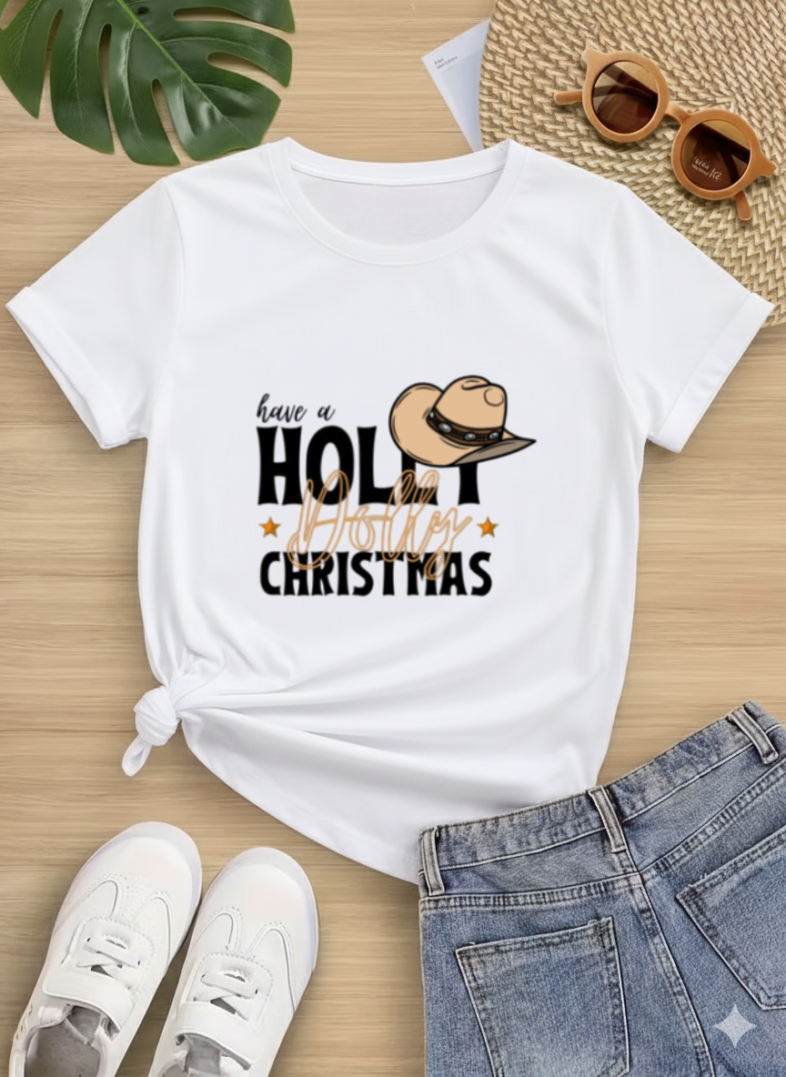 Have A Holly Dolly Festive Season Party Cheer Retro Holiday Unisex T ...