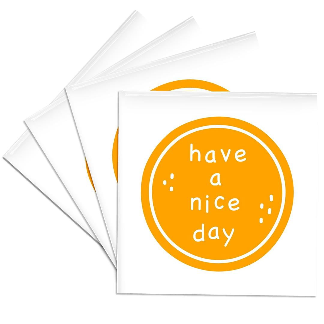 3drose, Have a Nice Day a Yellow Circle Greetings, Set of 4 Ceramic ...