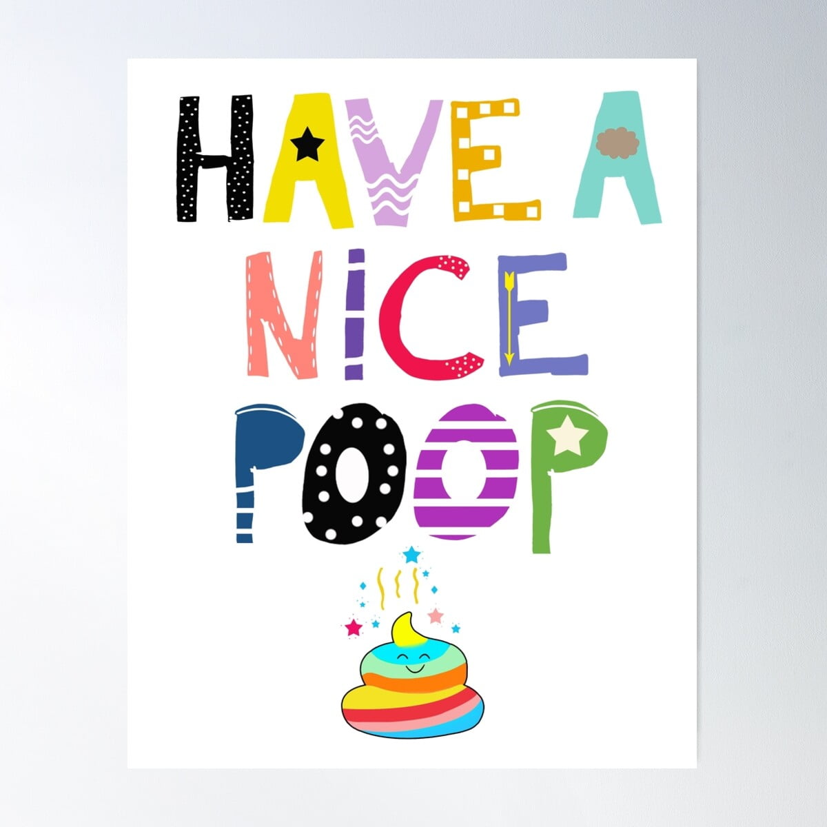 Have A Nice Poop Poster Wall Art, Modern Wall Decor For Living Room ...