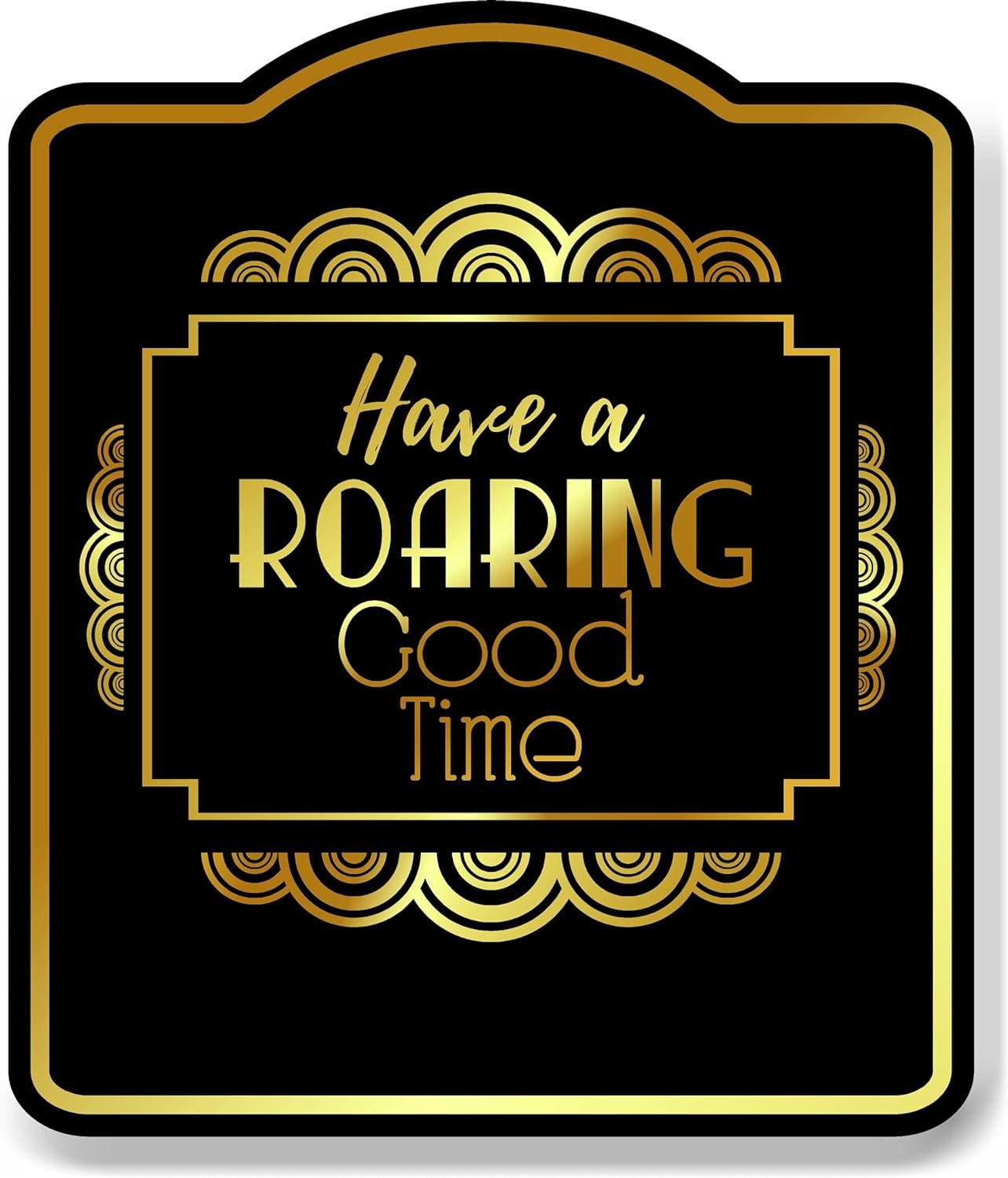 Have A Roaring Good Time Retro Geometric Ornaments BLACK Aluminum ...