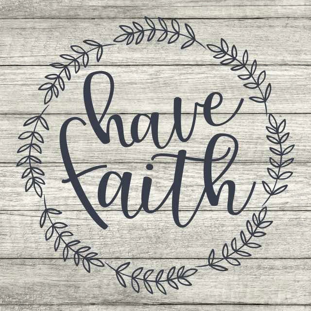 Have Faith Rustic Farmhouse Style White Wood Sign Wall Décor Gift 8 x 8 ...