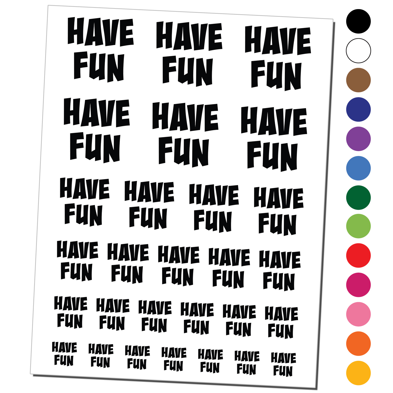 Have Fun Cute Text Water Resistant Temporary Tattoo Set Fake Body Art ...