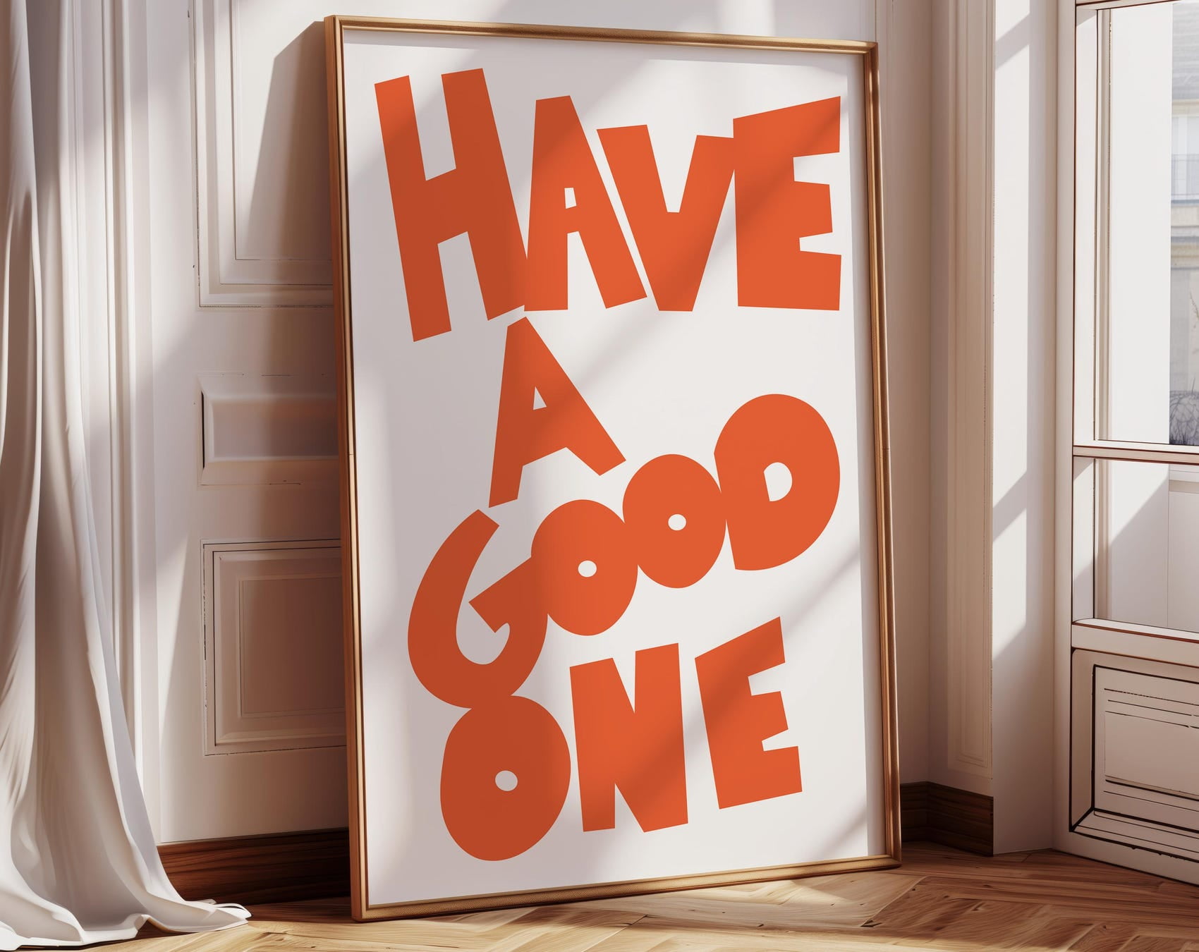 Have a Good One Retro Orange Typography Poster Minimalist Print ...