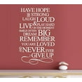 Have Hope, Be Strong, Laugh LoudSubway Art ~ Inspirational Wall Decal ...