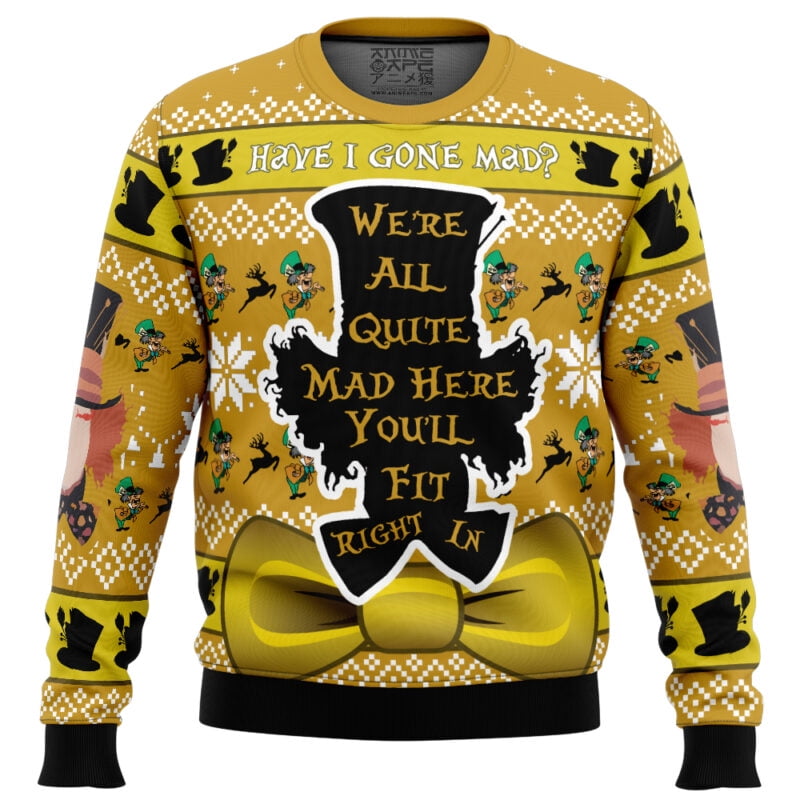Have I Gone Mad Alice in Wonderland Ugly Christmas Sweater - Walmart.com