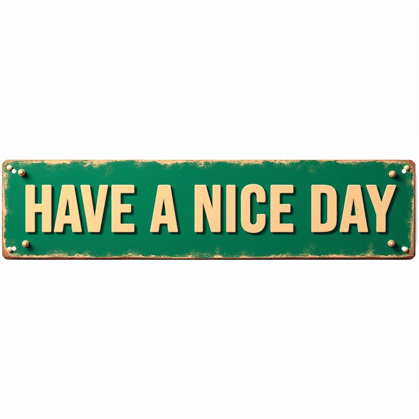 "Have a Nice Day" Tin Sign - 16x4 Inches Inspirational Decor for Wall ...