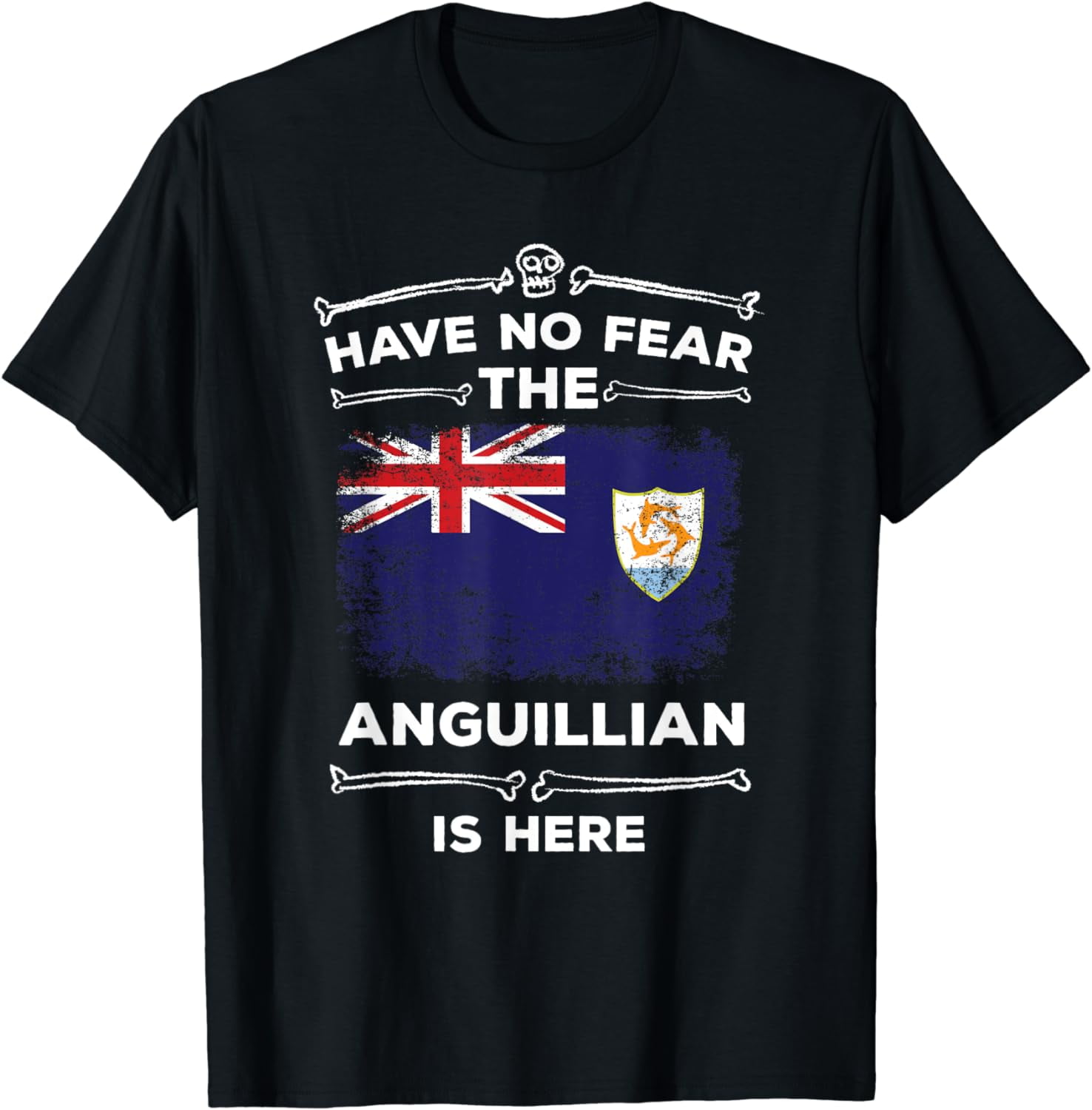 Have No Fear The Anguillian Is Here Halloween Anguilla Flag T-Shirt ...