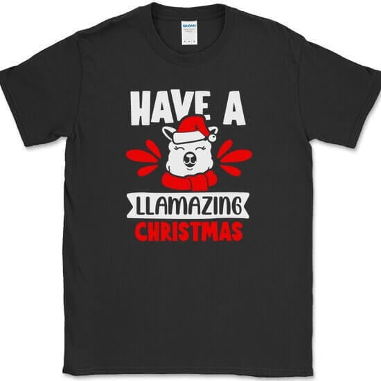 Have a Llamazing Christmas T-Shirt Funny Holiday Xmas Gift Tee ...
