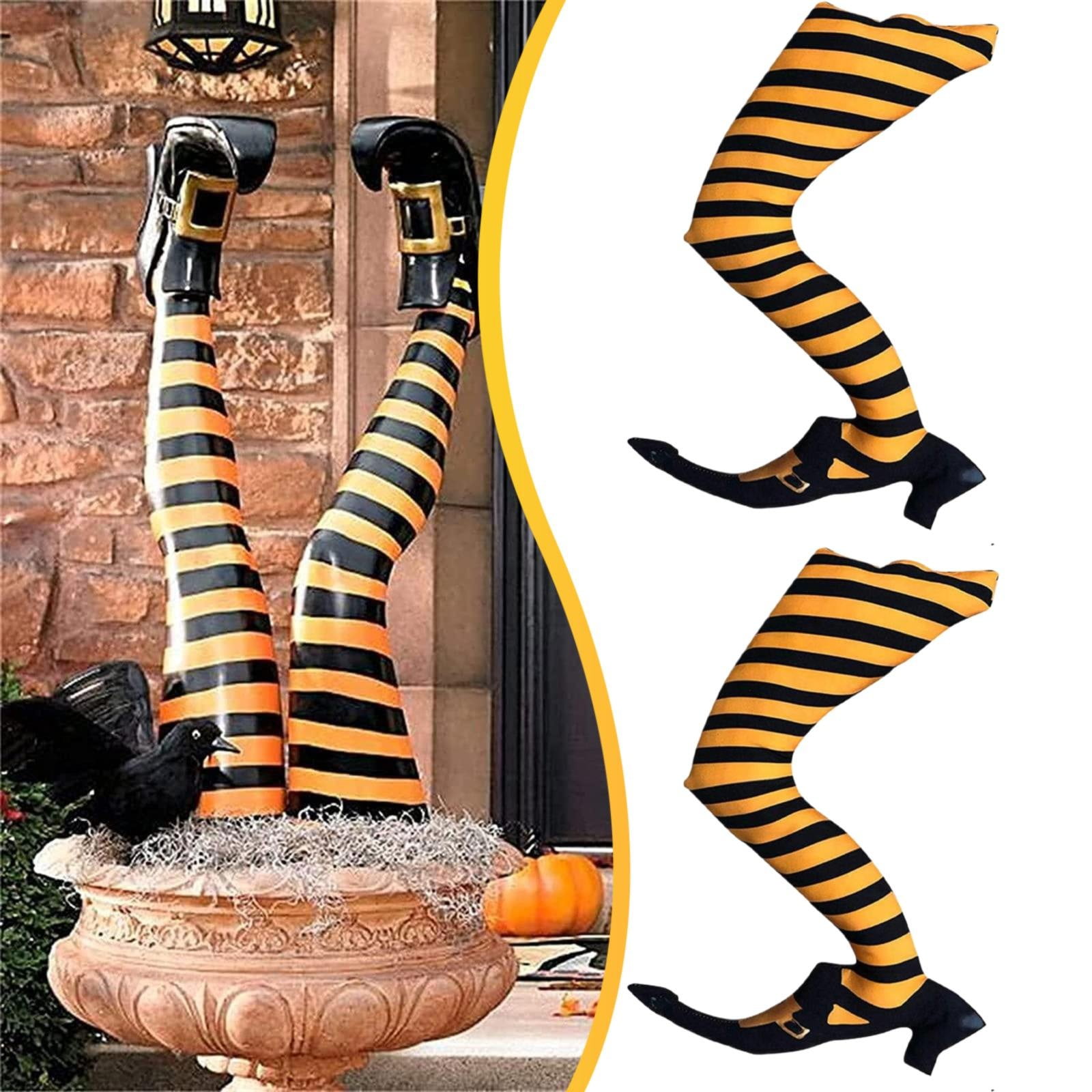 HavenCraft 3D Witch Legs Decoration Outdoor Halloween Prop Halloween ...