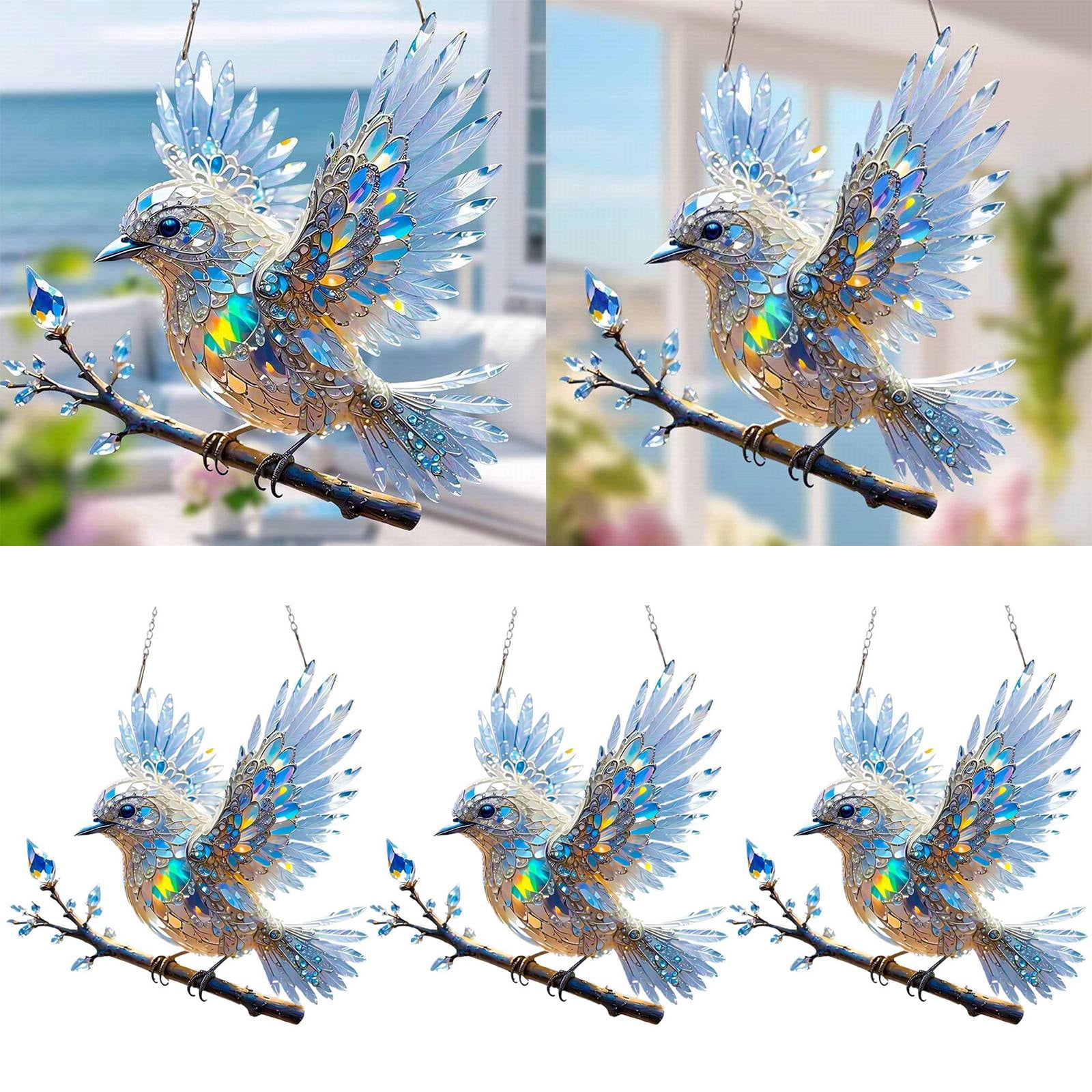 HavenCraft Window Hanging Stained Art Ornament Hummingbird Stained ...