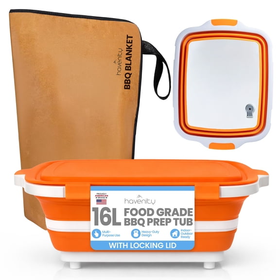 Havenity Collapsible BBQ Prep Tub 8L For Meal Prep, Marinating, Food ...