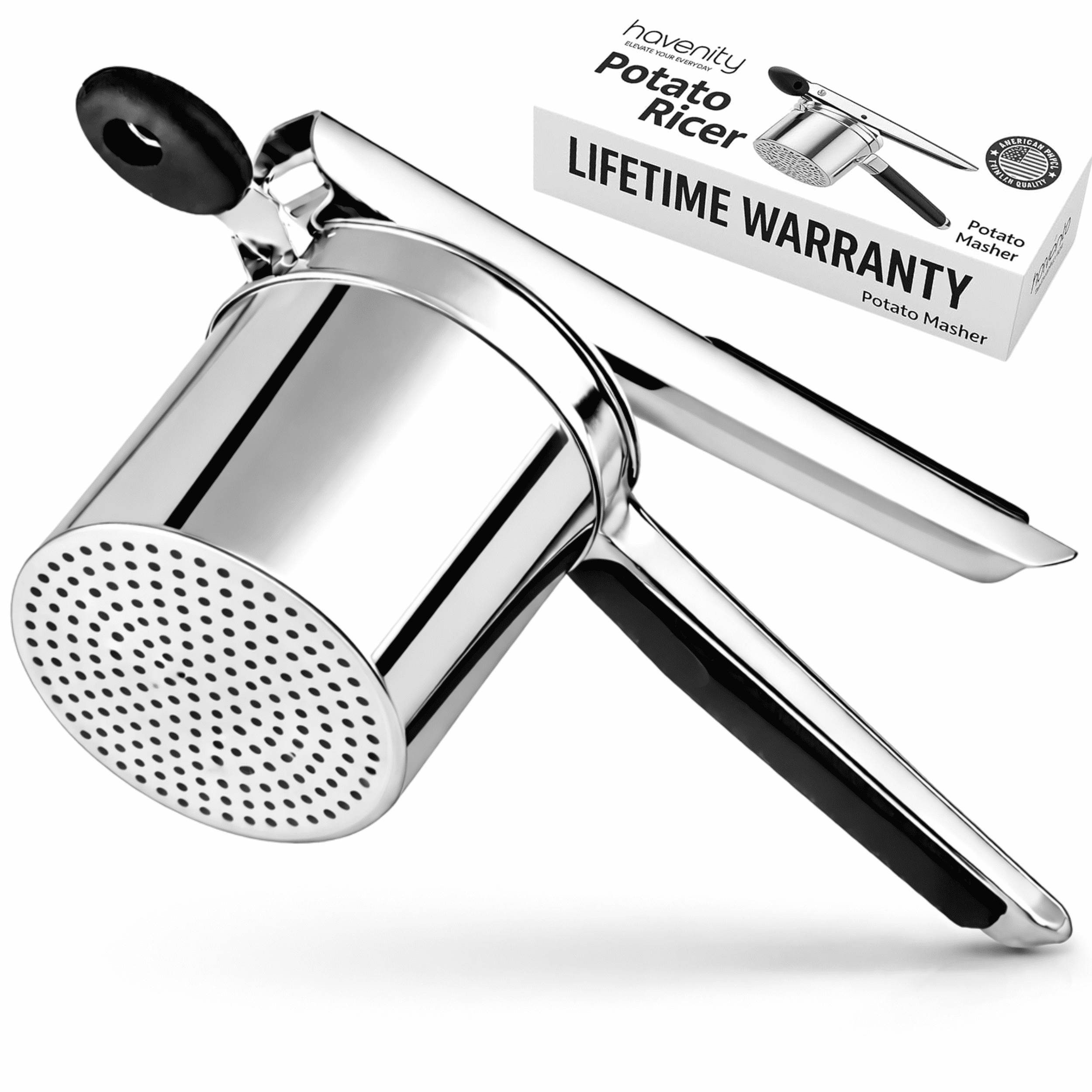 Havenity Large 15oz Potato Ricer Fixed Disc, Heavy Duty Stainless Steel ...