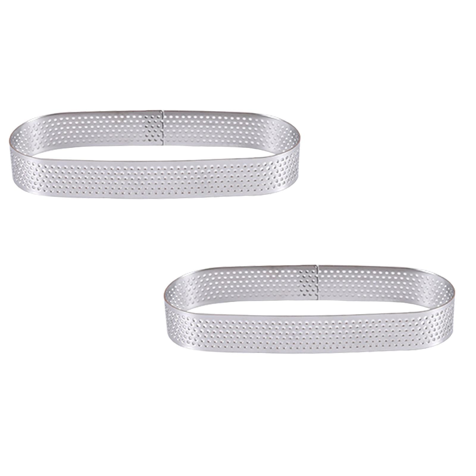 Havenly Basik Oval Tart Ring Stainless Steel Perforated Cheesecake ...