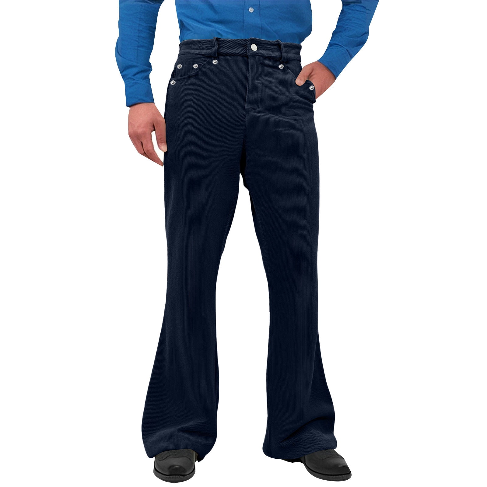 Havenre 70s Disco Pants for Men Comfort Bell Bottom Corduroy Pants,60s ...