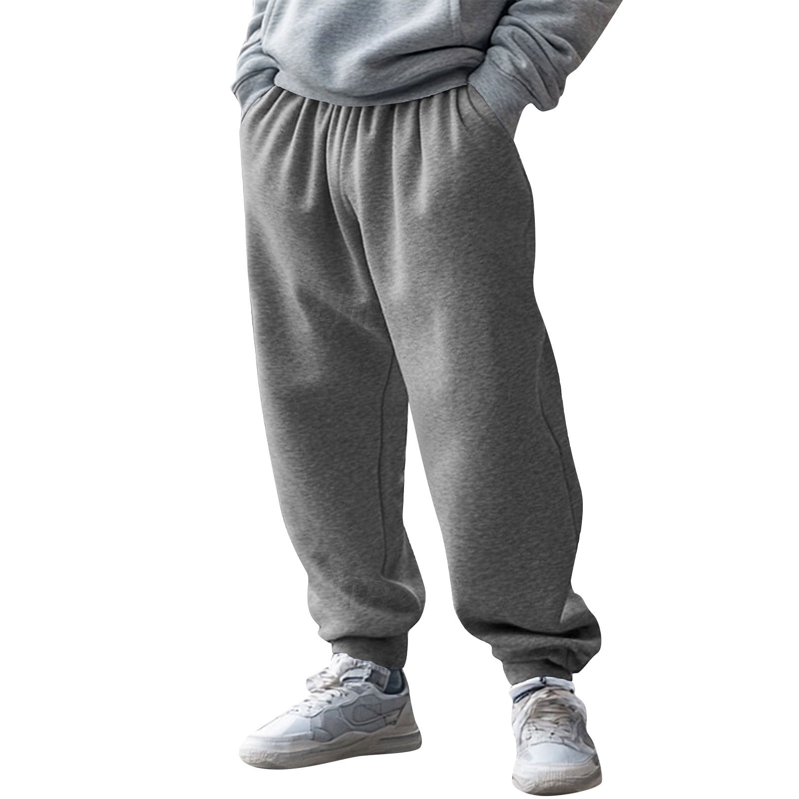 Havenre Baggy Sweatpants for Men Trendy Fall Winter Thick Warm Loose ...
