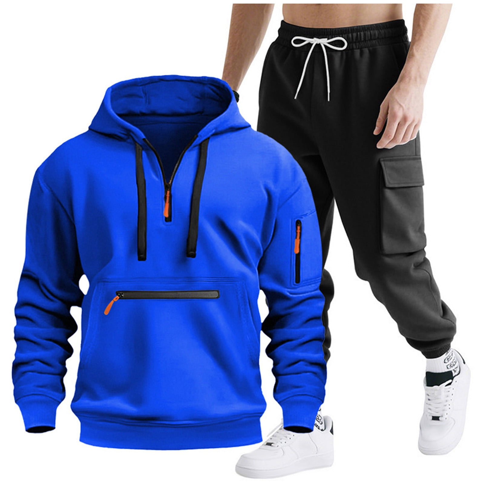 Havenre Fleece Lined Men Tracksuit Set 2 Piece Sets Fall Winter ...