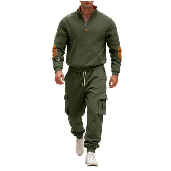 Havenre Men Tracksuit Set 2 Piece Fall Spring Long Sleeve Quarter Zip ...